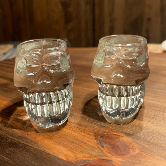 Holiday | Pair Of Glass Skull Candle Holders | Poshmark